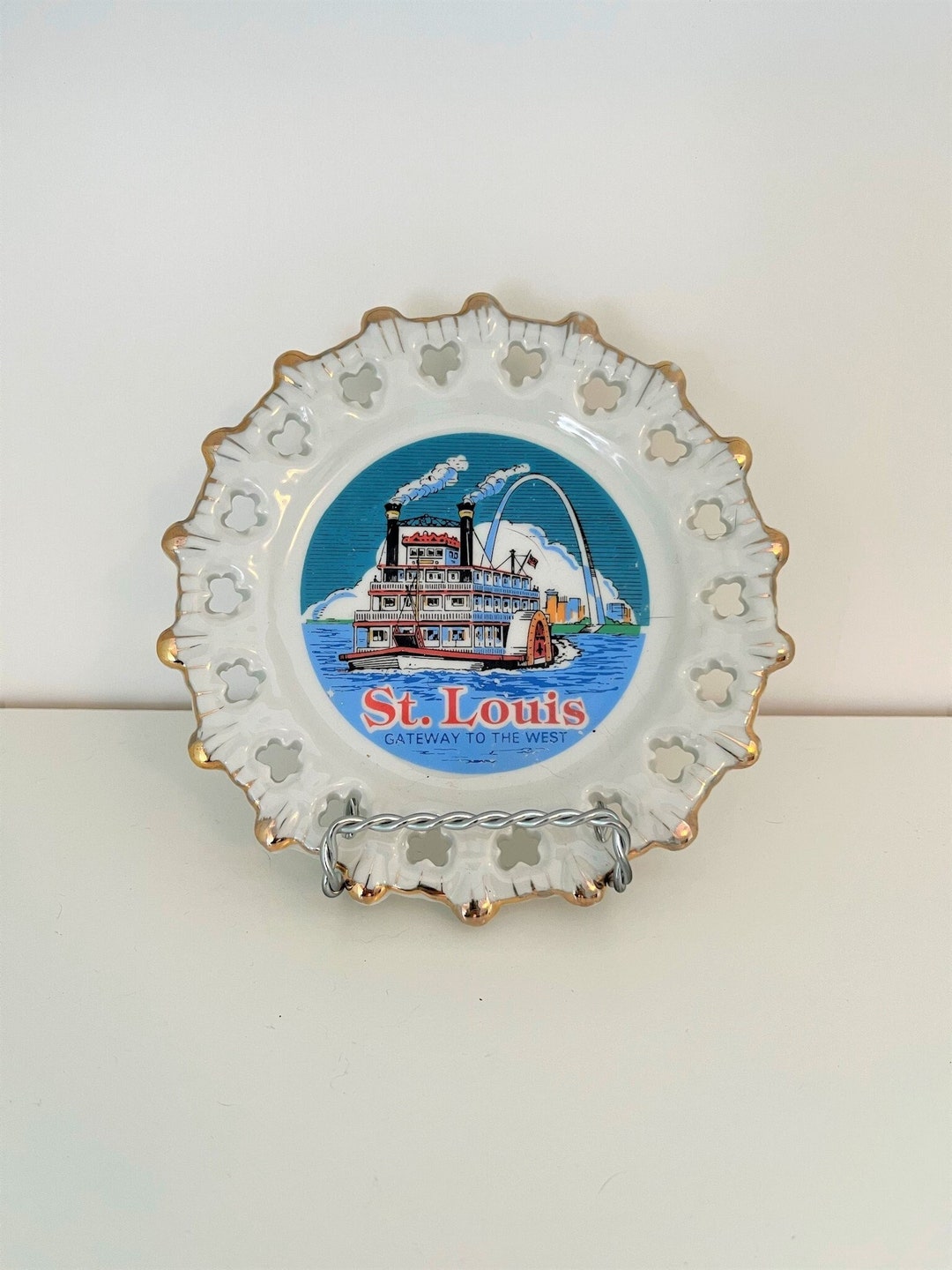 Vintage St. Louis Souvenir Plate, Hanging Plate, River Boat, Gateway ...