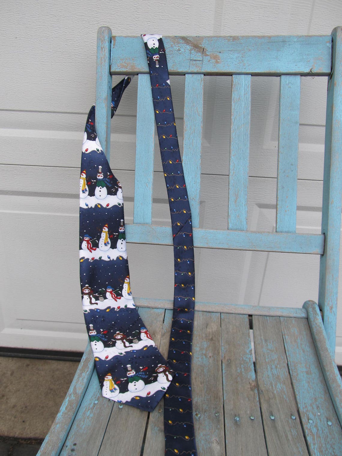 Ugly Christmas tie tacky tie dad gift snowmen | Etsy