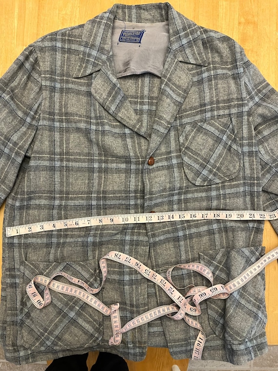 Vintage Pendleton 49er, plaid shacket, grey plaid jac… - Gem