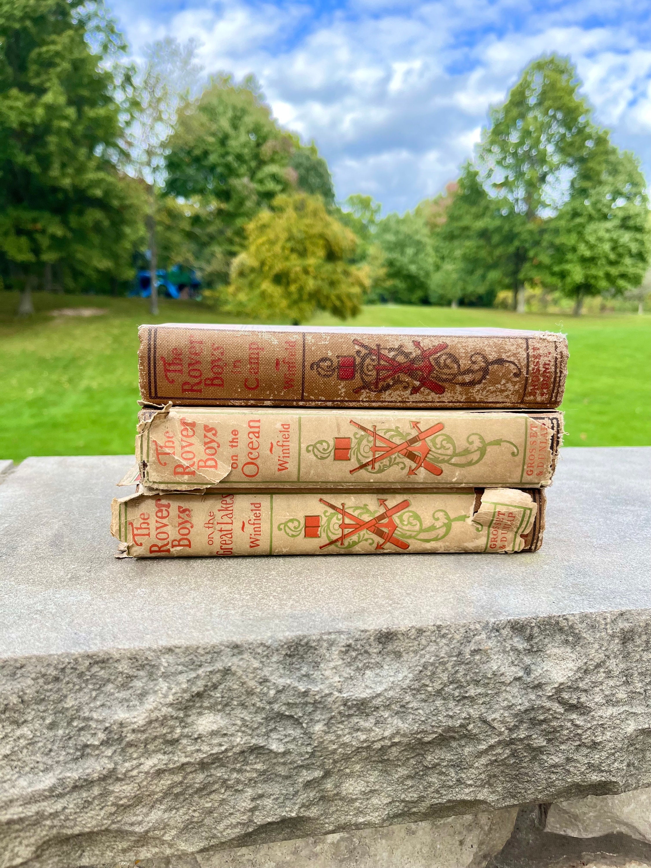 Antique Hardcover Book Set, Children's Books, the Rover Boys, Shabby ...