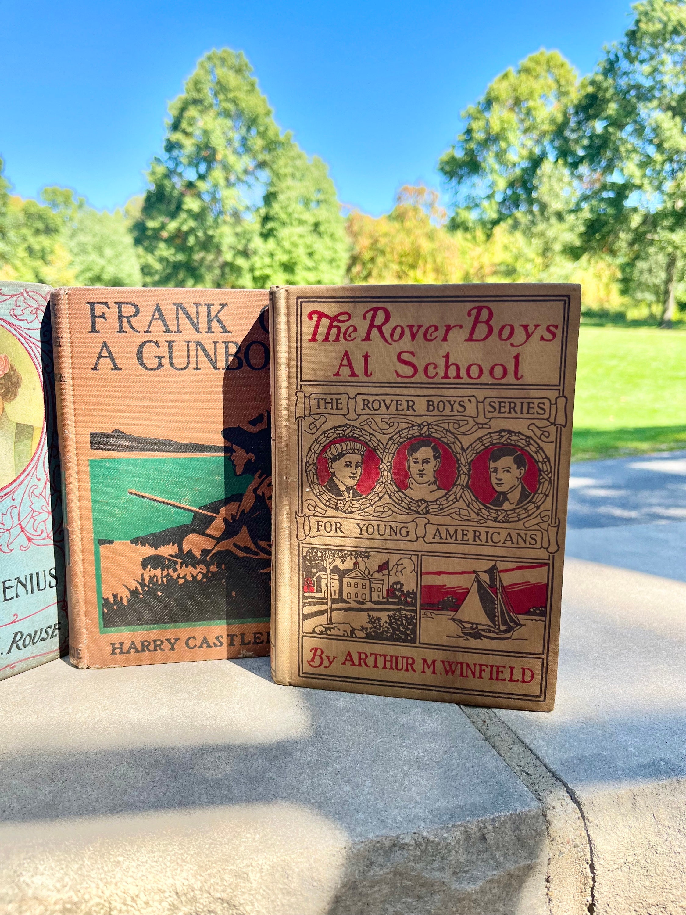 Vintage Hardcover Book Set, Shelf Decor Set, Rustic Books, Children's ...