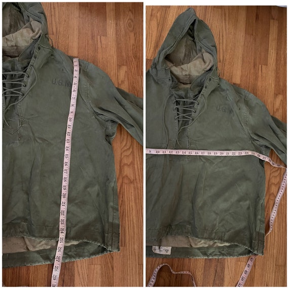 Vintage rugged army/navy pull over hoodie one size fi… - Gem