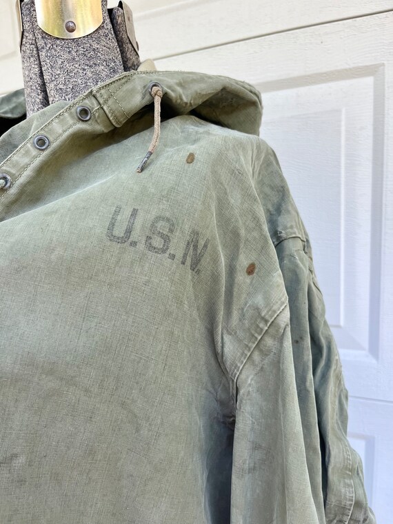 Vintage rugged army/navy pull over hoodie one size fi… - Gem