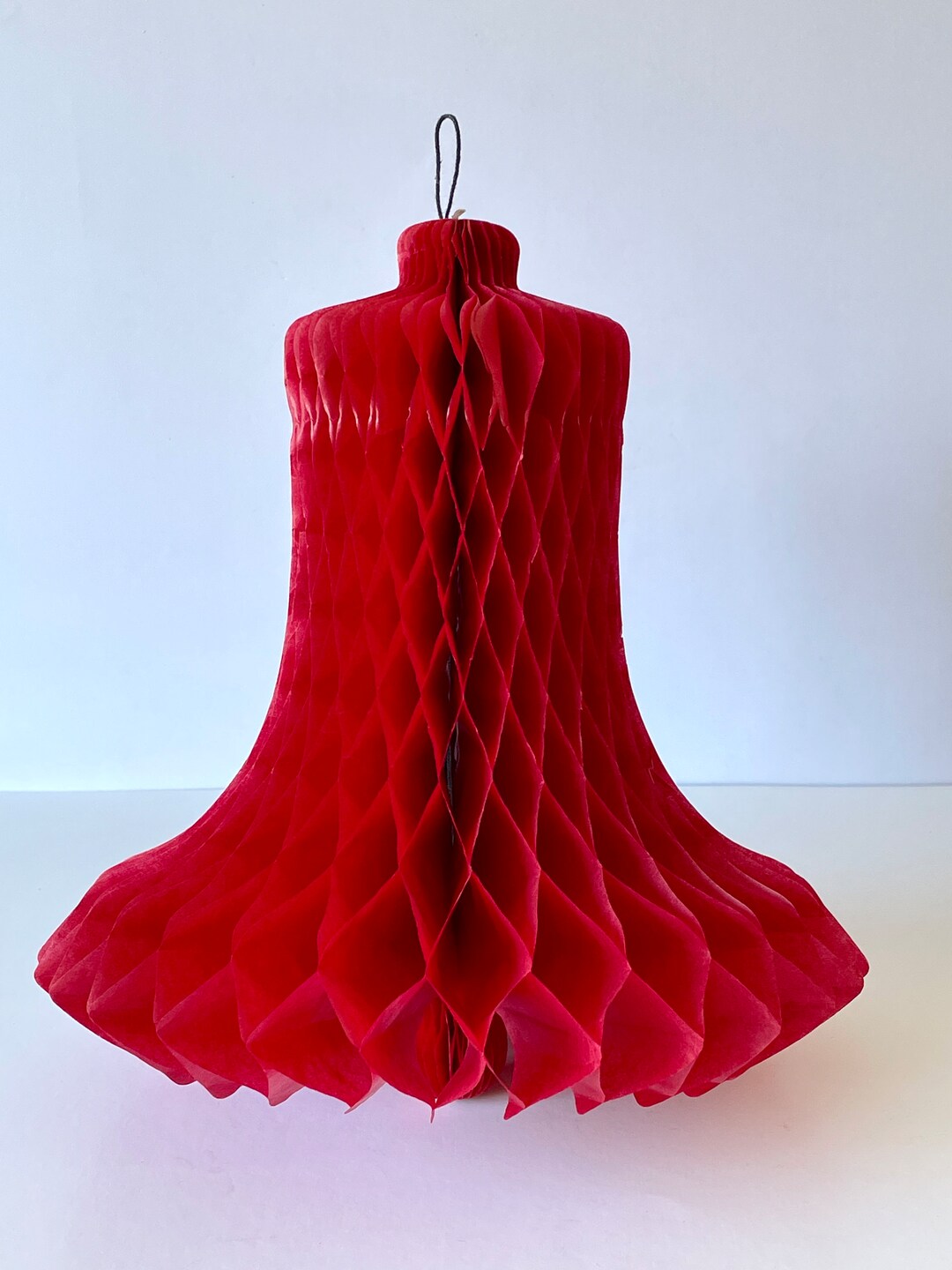 Vintage Christmas Honeycomb Tissue Bell Red Made in - Etsy