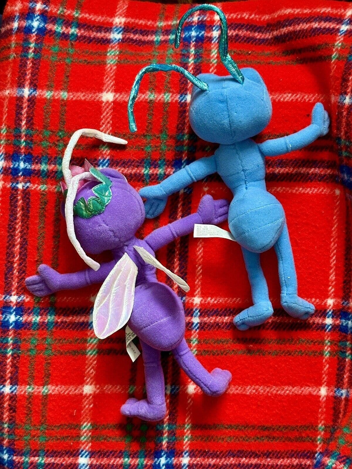 Vintage Disney Pixar 98' A Bug's Life Flik & Princess Atta Stuffed ...