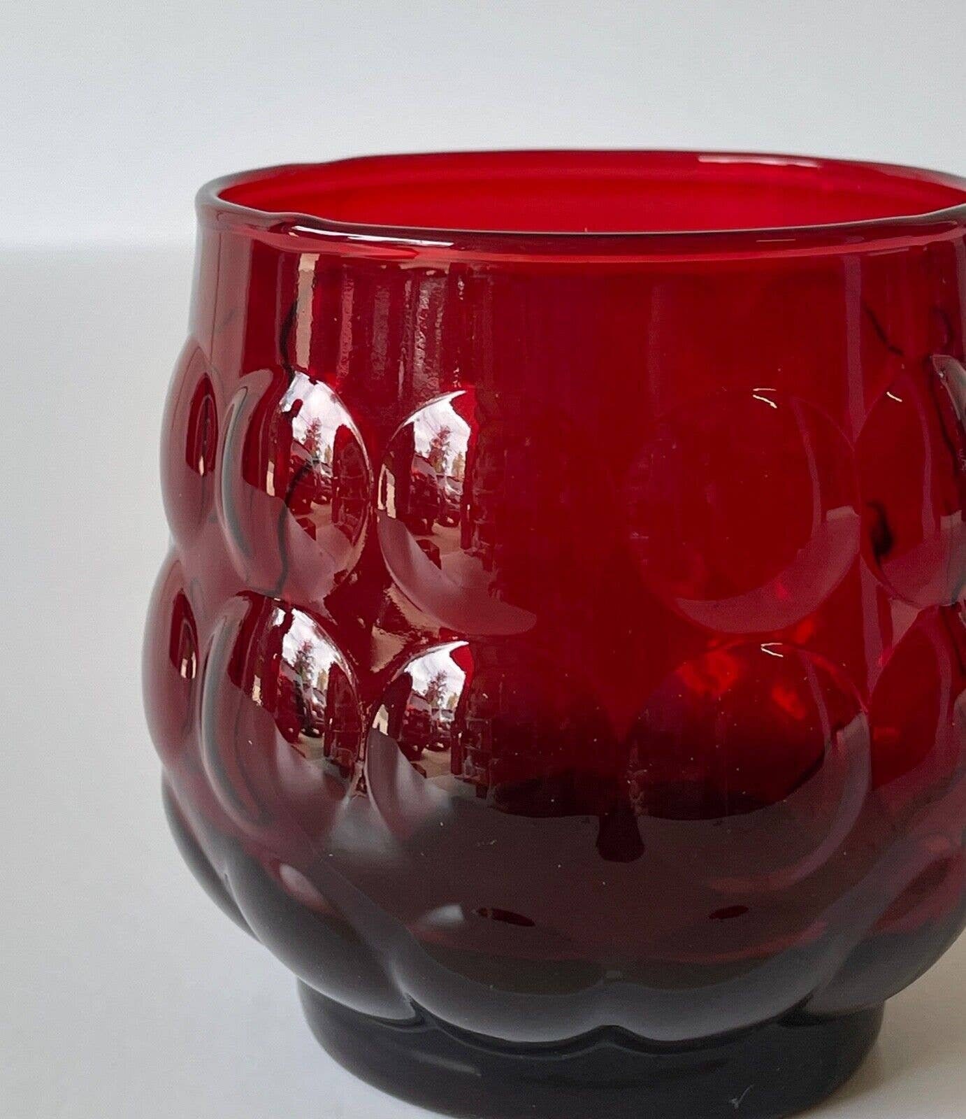 Anchor Hocking Bubble Glass Ruby Red Glasses Set of 5 - Etsy
