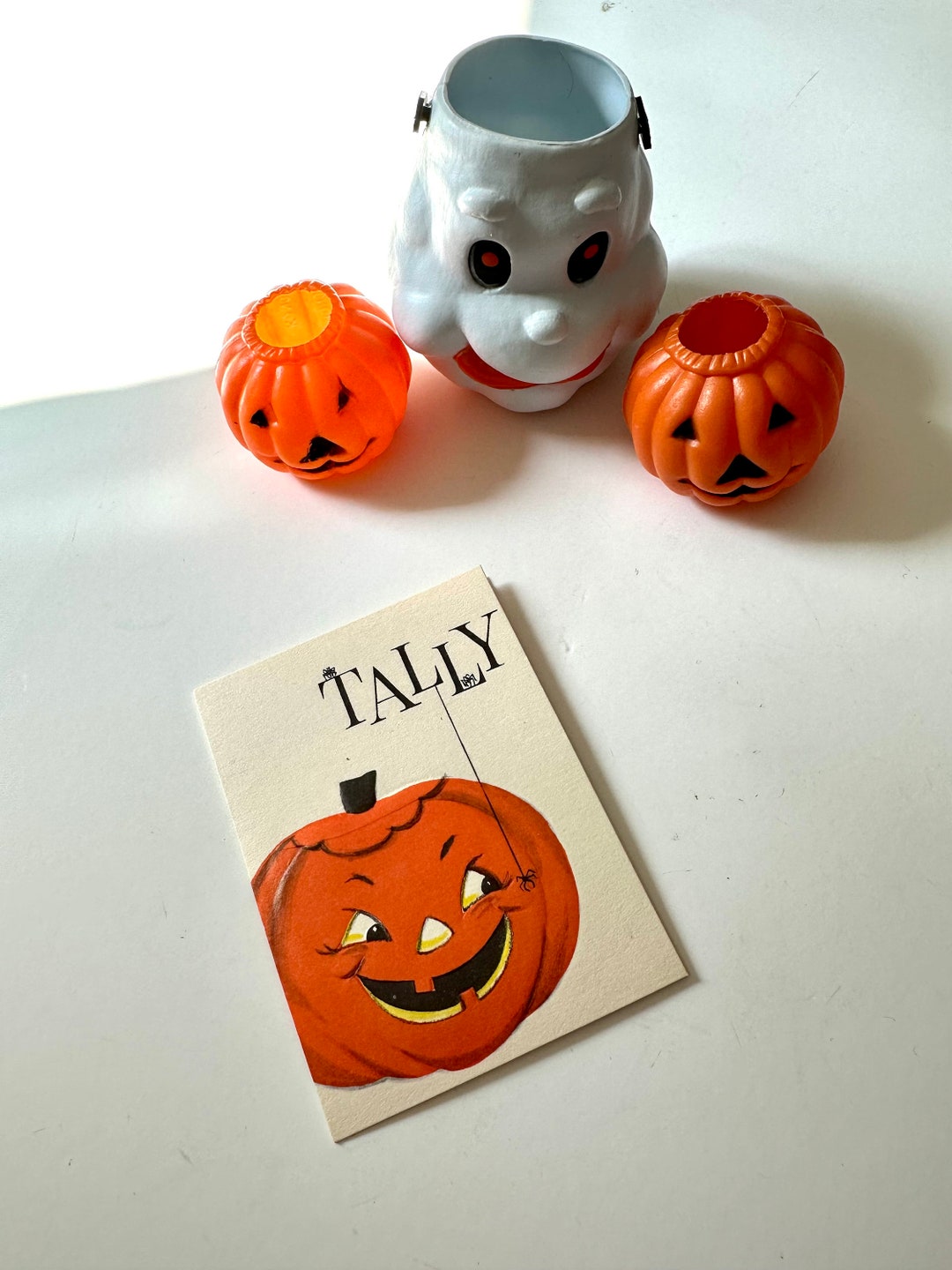 Vintage Halloween Tally Card Hallmark Pumpkin - Etsy