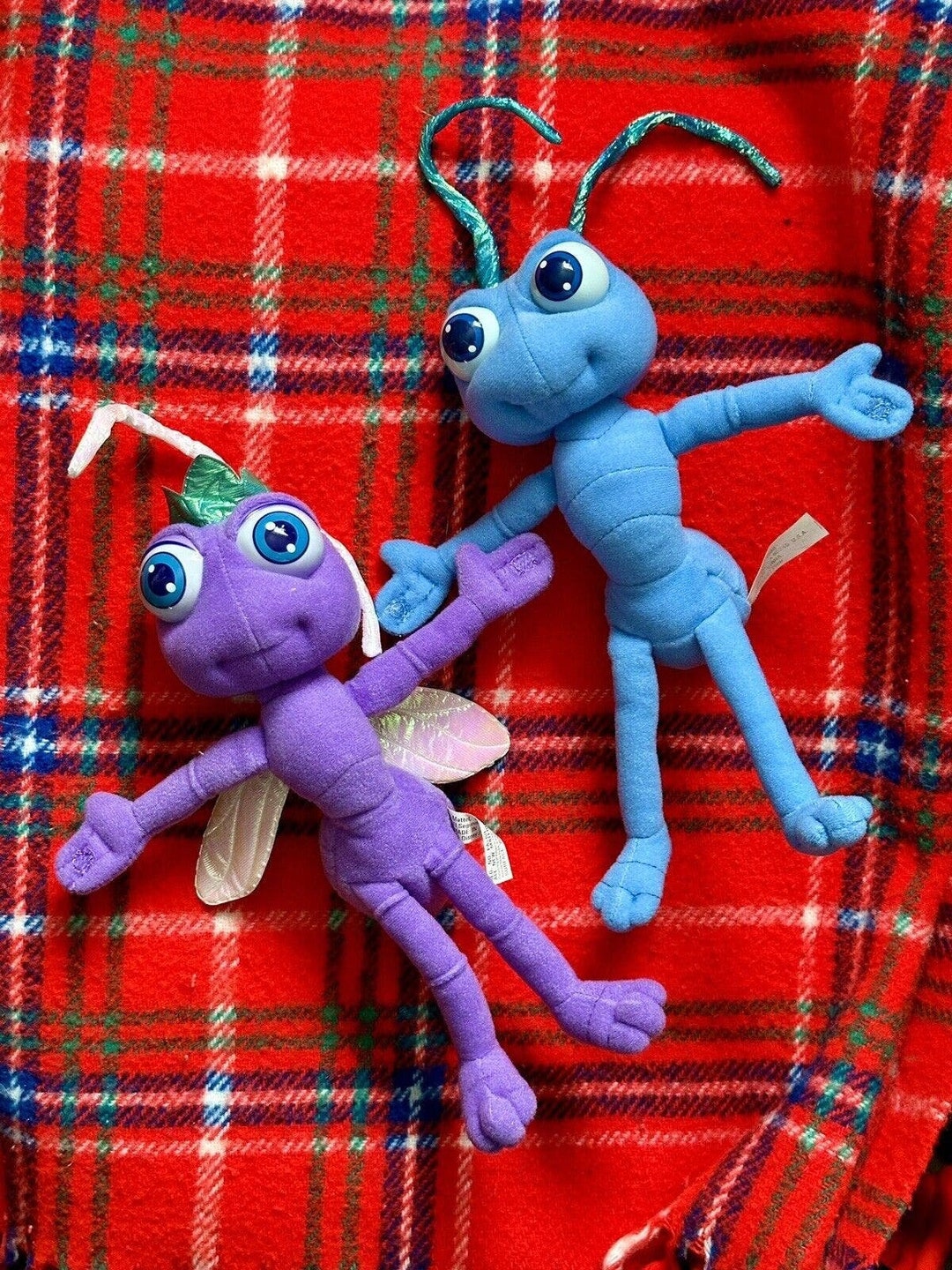 Vintage Disney Pixar 98' A Bug's Life Flik & Princess Atta Stuffed ...