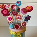 Button Flower Bouquet-rainbow, Pink, more - Etsy