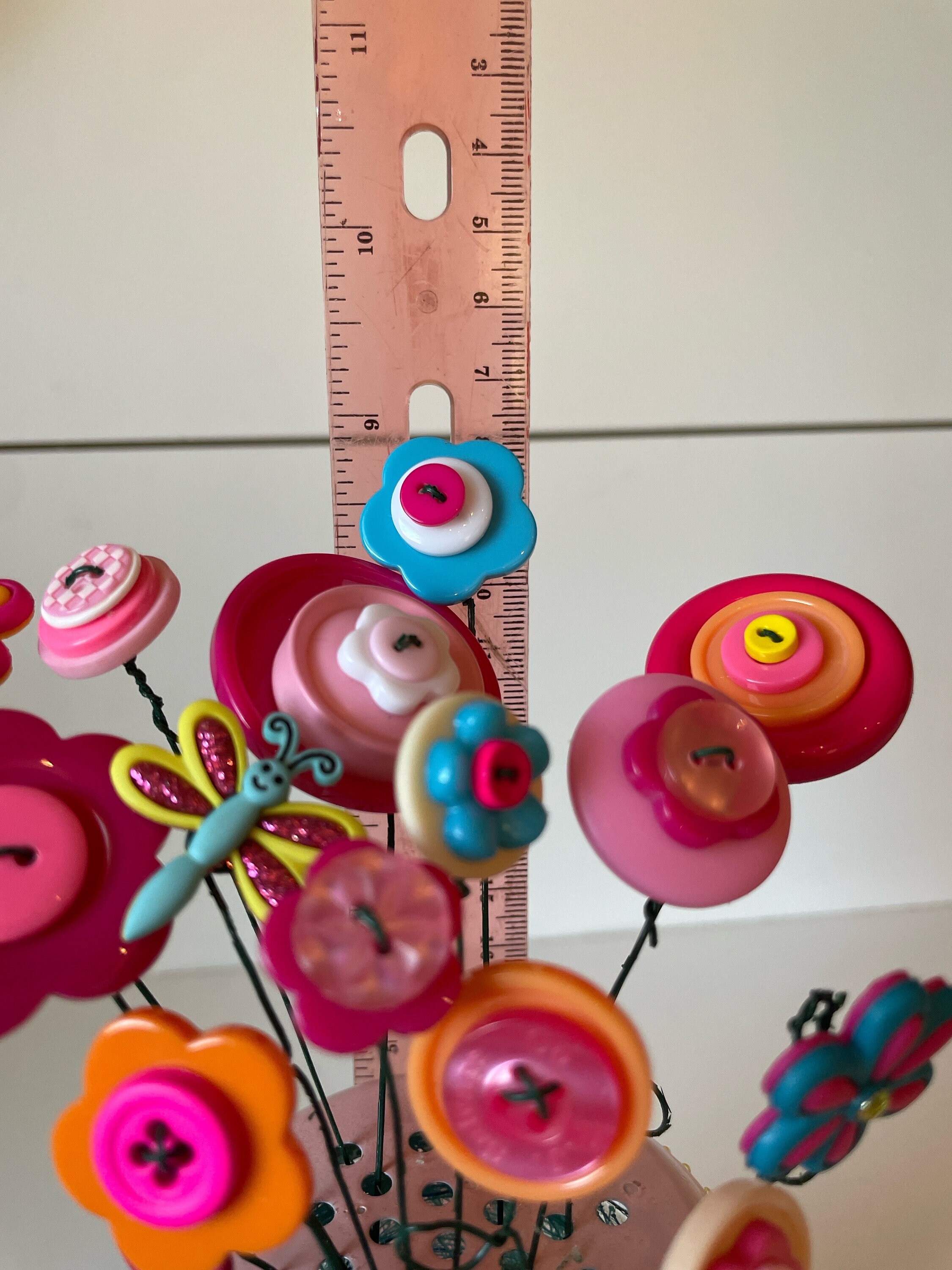 Button Flower Bouquet-rainbow, Pink, more - Etsy