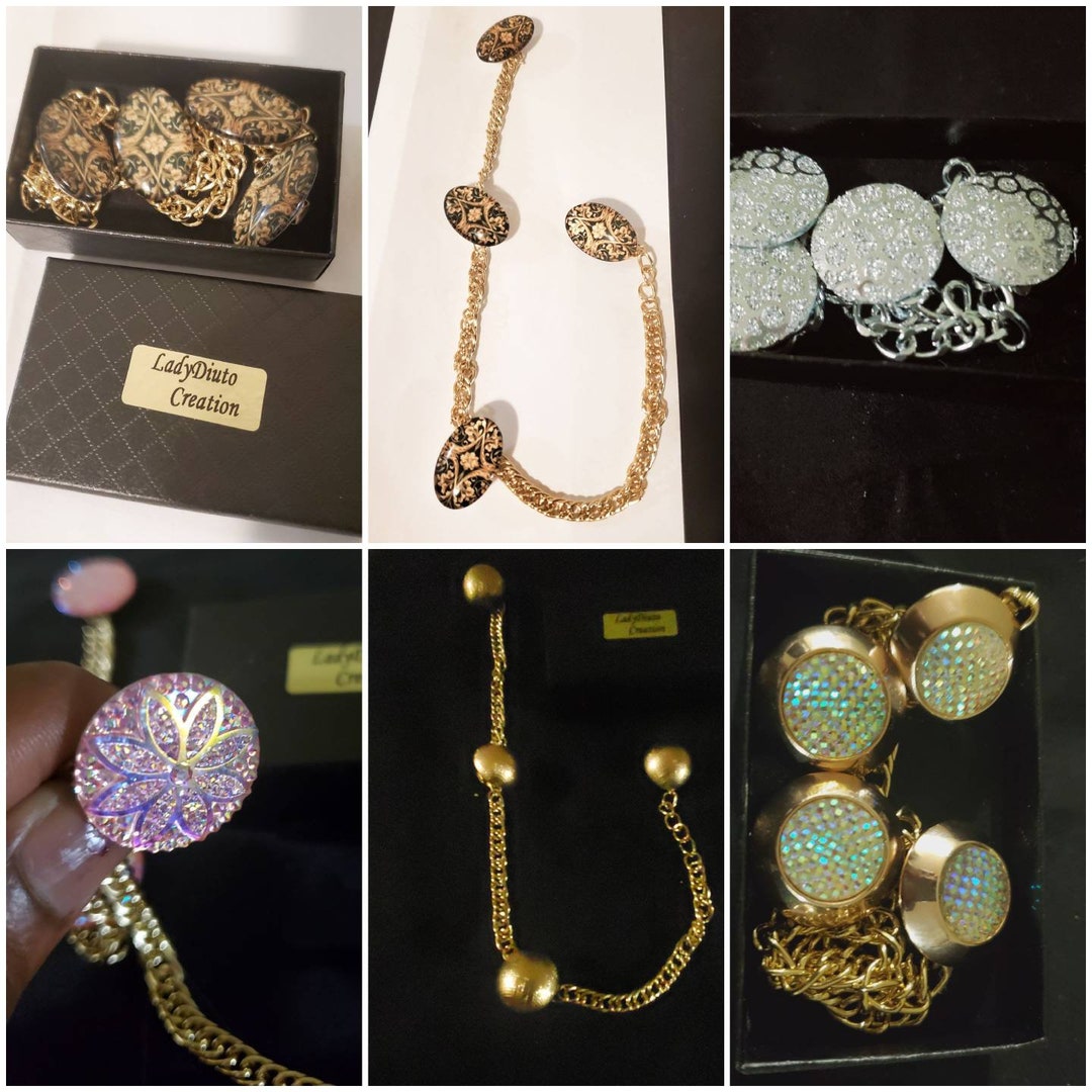 Men's Chain Buttons Stud Pin for Traditional Top Dress Shirt . Isiagu ...