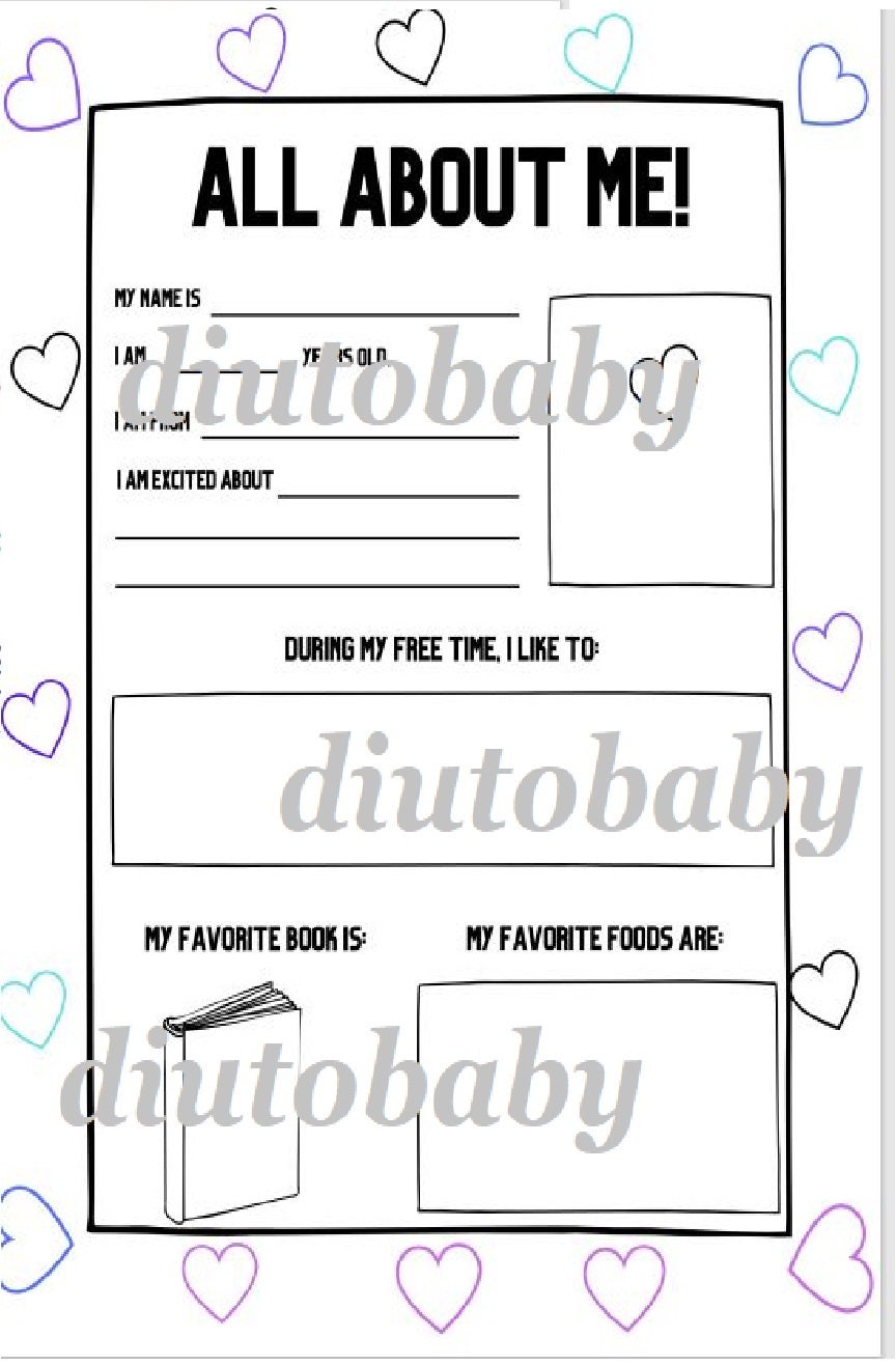 Printable PDF All About Me Profile Activity Worksheet for School Kids ...