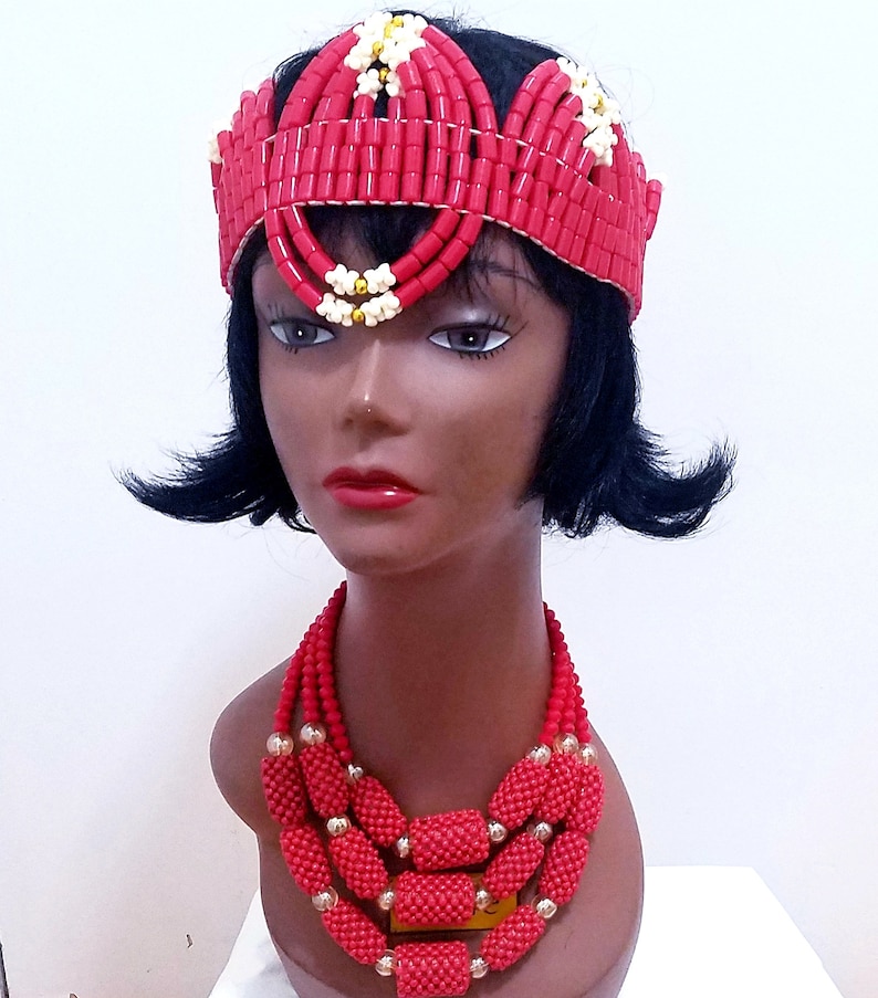 Nigerian Edo Bride Igbo Wedding Princess Costume Beaded Head - Etsy