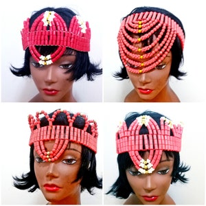 Nigerian Edo Bride Igbo Wedding Princess Costume Beaded Head Jewelry ...