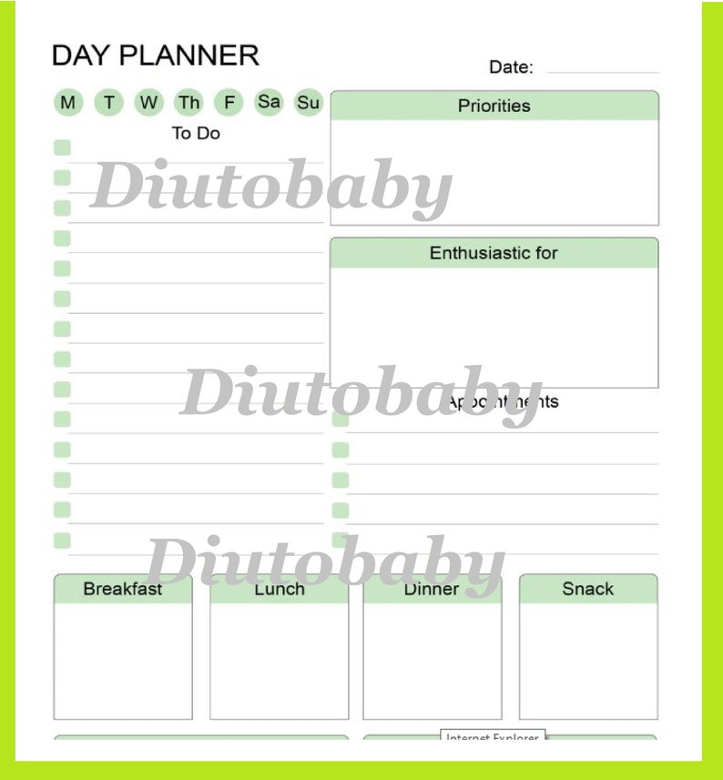 Printable PDF Planner Log. Daily Planner Day to Day Tracker - Etsy