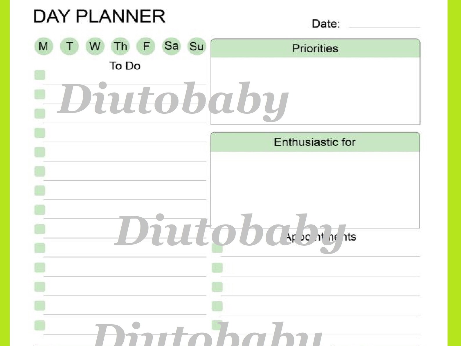Printable PDF Planner Log. Daily Planner Day to Day Tracker - Etsy