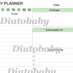 Printable PDF Planner Log. Daily Planner Day to Day Tracker With Meal ...