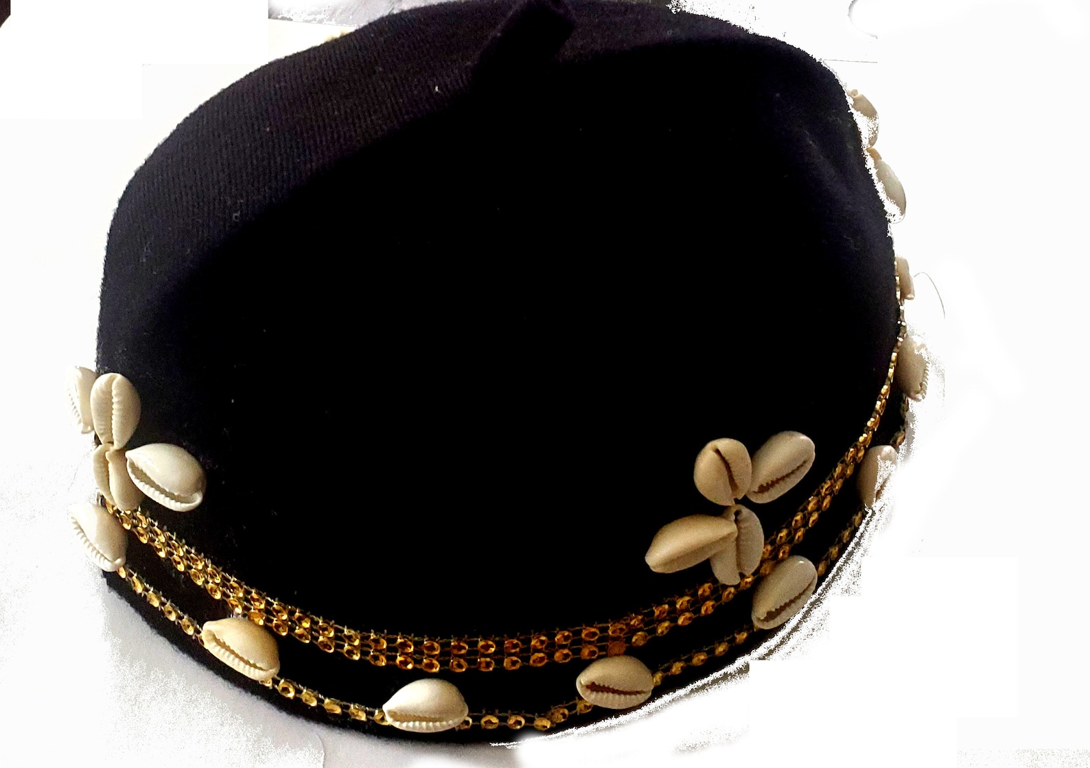 Traditional Red Kufi Wool Hat With Cowries. Larry Gaga Style Cap. Igbo ...