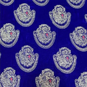 2.5 Yards Royal Blue Velvet Isiqgu George Wrapper .traditional Isiagu ...
