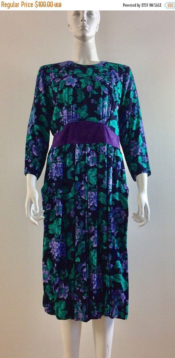 80s floral dress - Gem