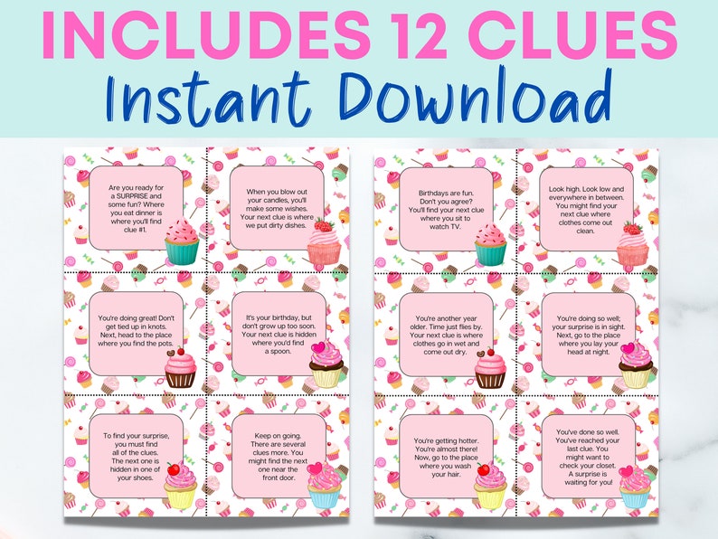 Kids Birthday Scavenger Hunt Indoor | Girls Birthday Scavenger Hunt ...