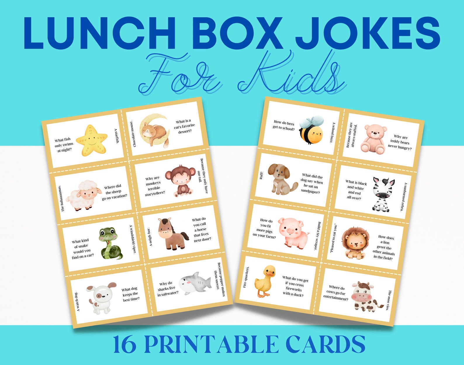 Lunch Box Jokes for Kids | Printable Jokes for Boys | Digital Download ...