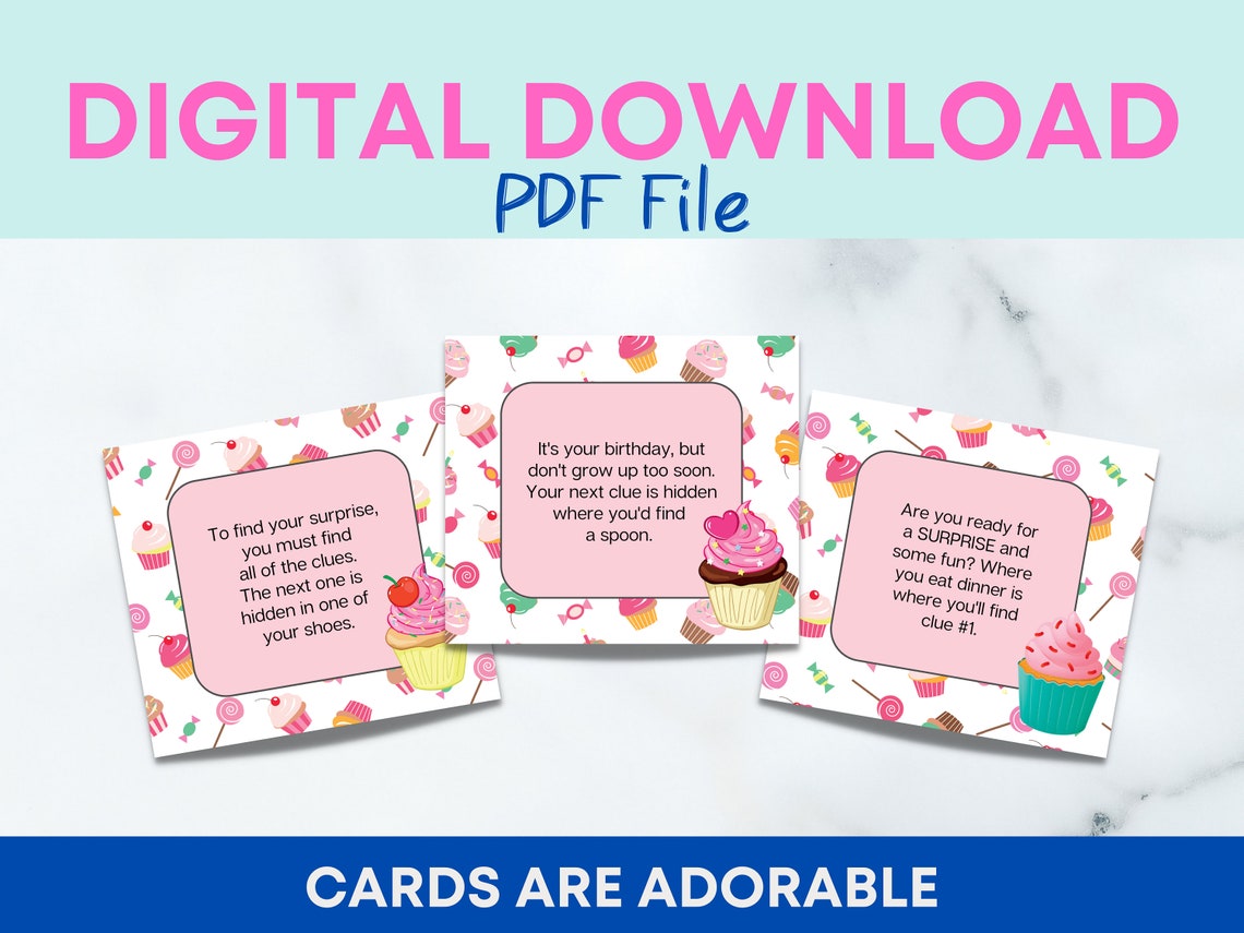 Kids Birthday Scavenger Hunt Indoor | Girls Birthday Scavenger Hunt ...