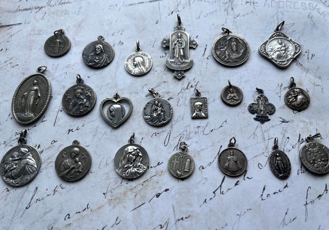 Antique French Italian European Medailles Real Silver With Gold Element ...