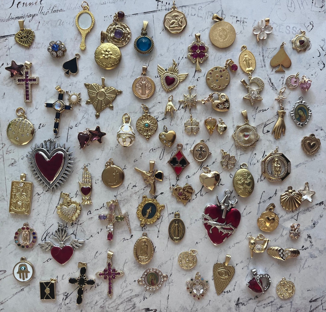 Lovely Golden Charm Necklace 18k Tone Brass Color Stainless Steel ...