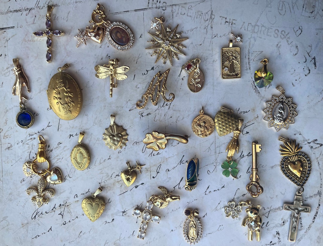 Lovely Antique Golden Charms French German Italy Vintage Broche 18k ...