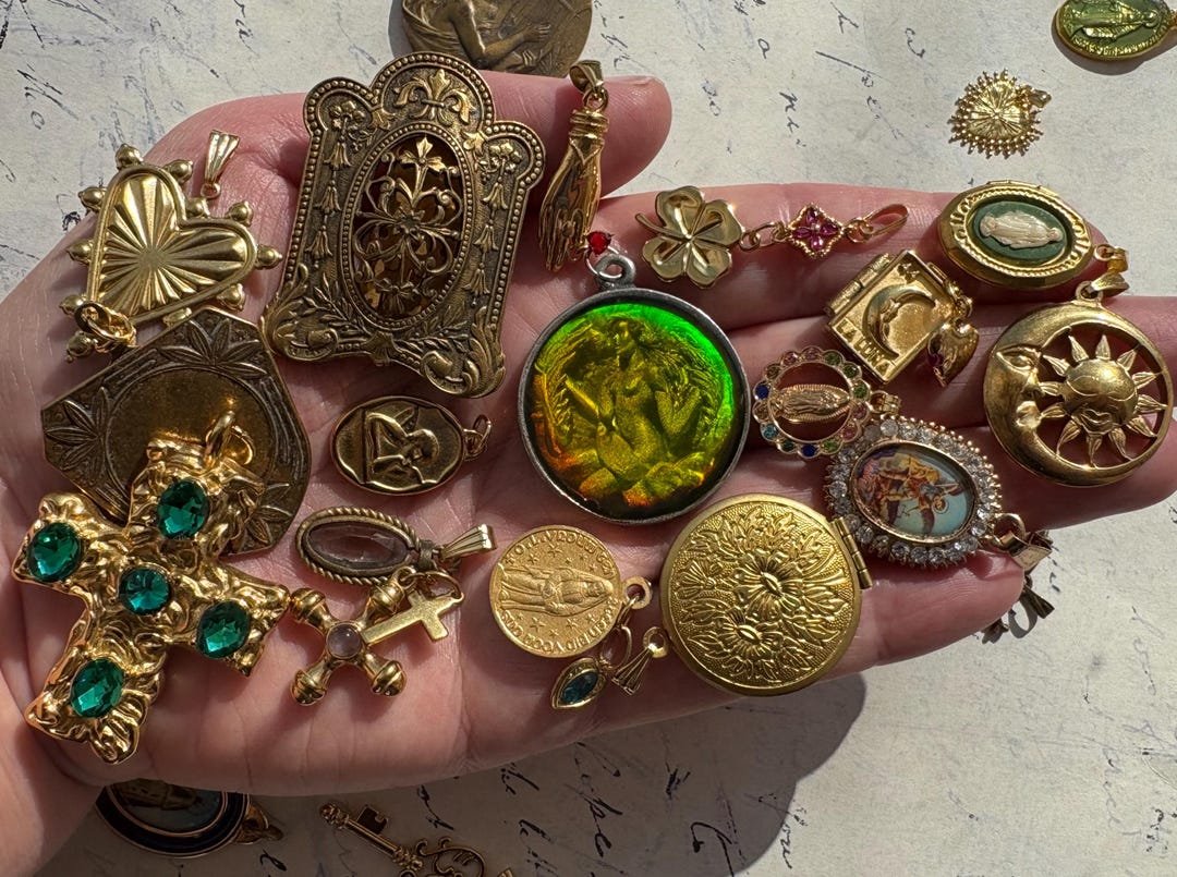 Beautiful Vintage Religious Spiritual Divine Golden Charms Choose Your ...