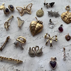 Lovely French Antique Golden Broche Pendant Jewellery Pieces 1930 18k ...