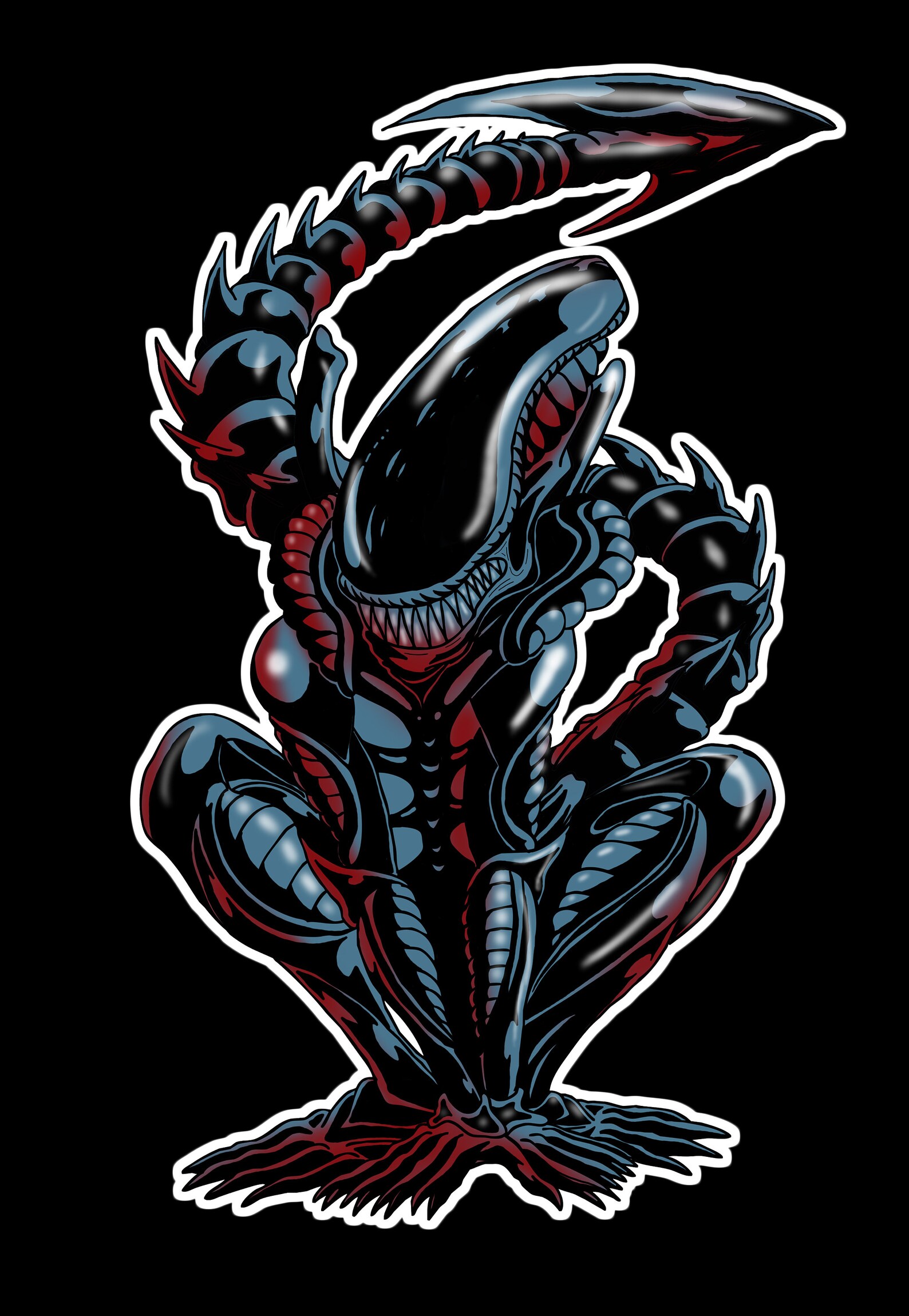 Alien Xenomorph 4X2.5 inch Vinyl Sticker | Etsy