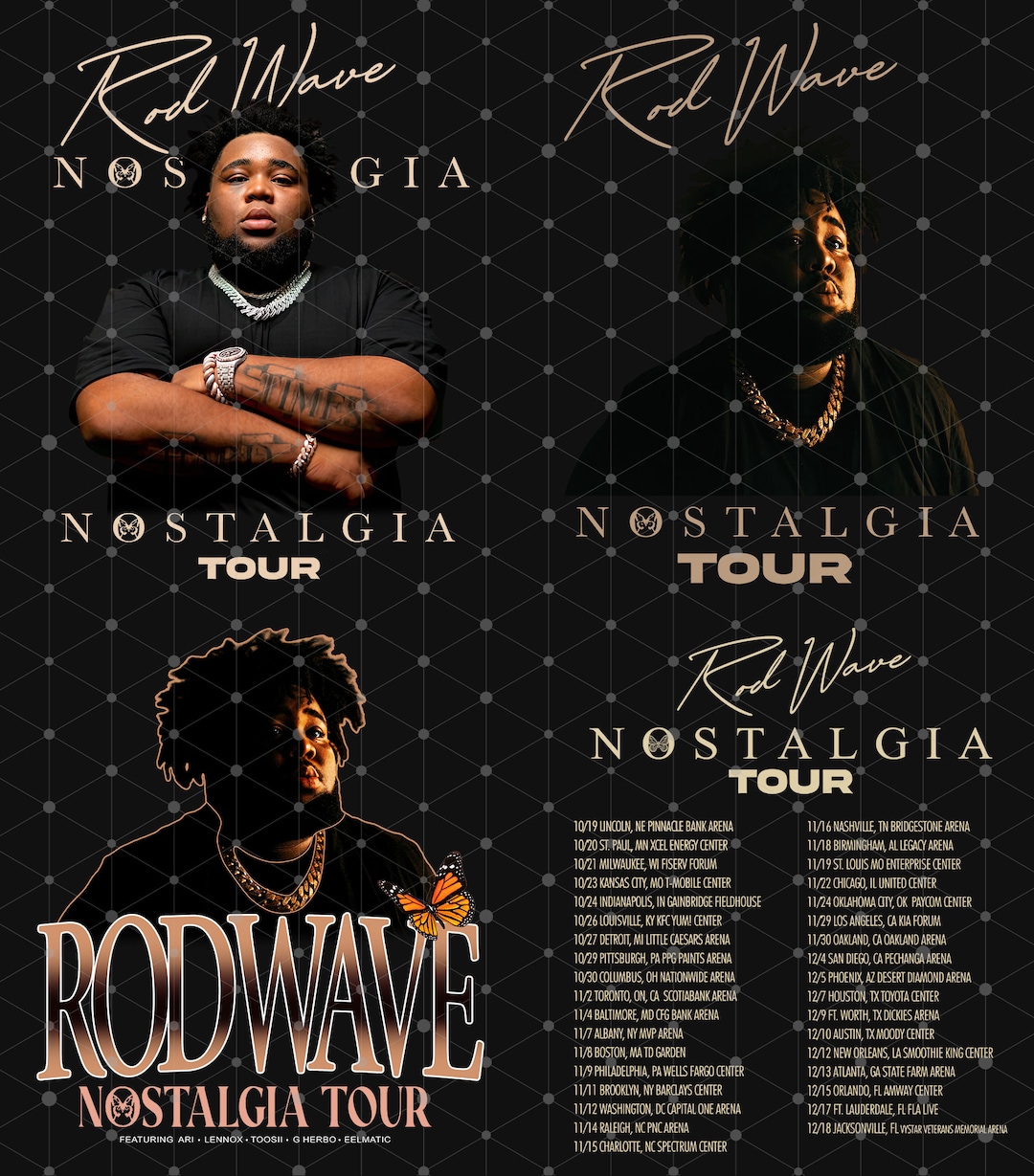 4 File Rod Wave Nostalgia Tour Nostalgia Tour 2023 Rod Wave - Etsy UK