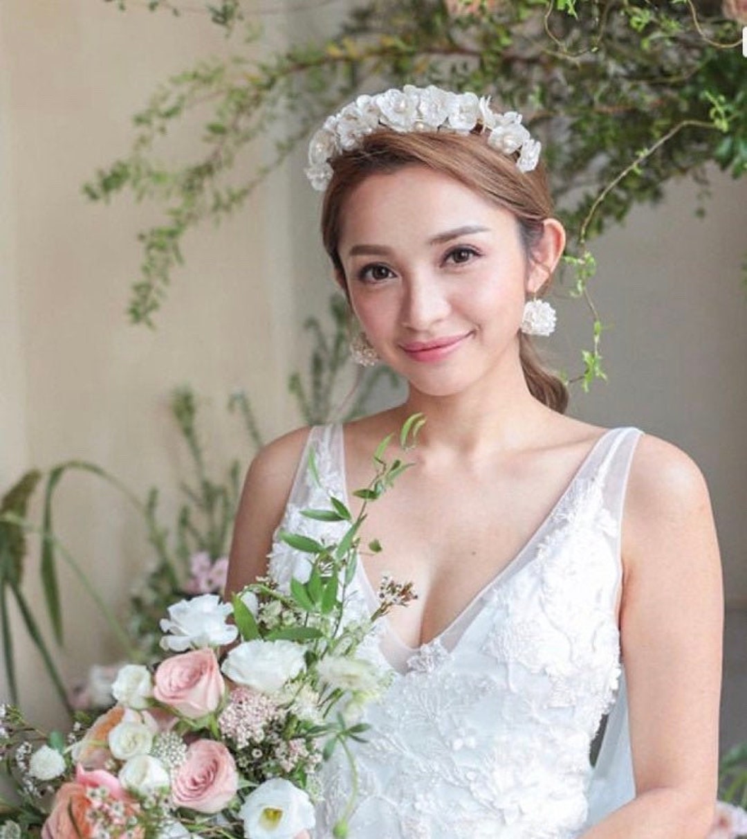 SANDRA Bridal Crown Floral Tiara Bridal Wedding Crown for - Etsy