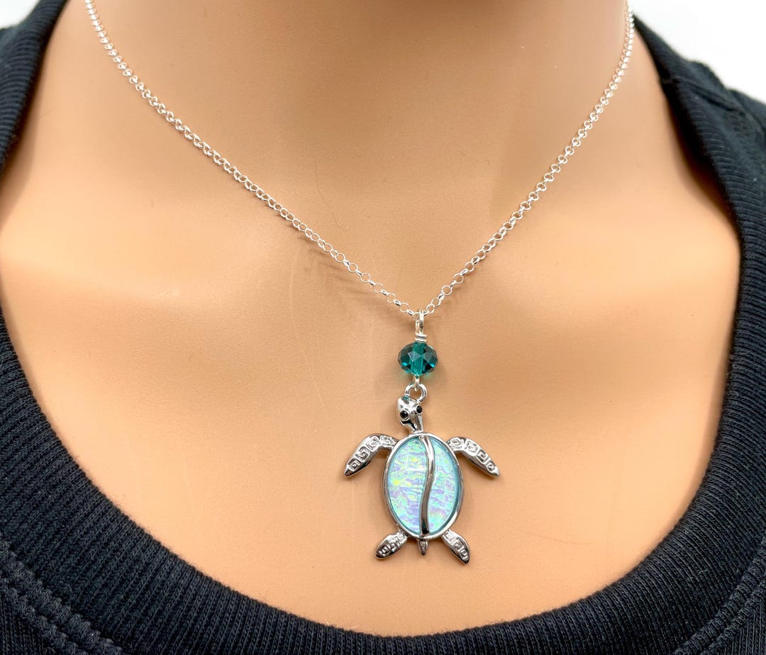Opal Sea Turtle Necklace, Sea Turtle Pendant, Sea Turtle Jewelry ...