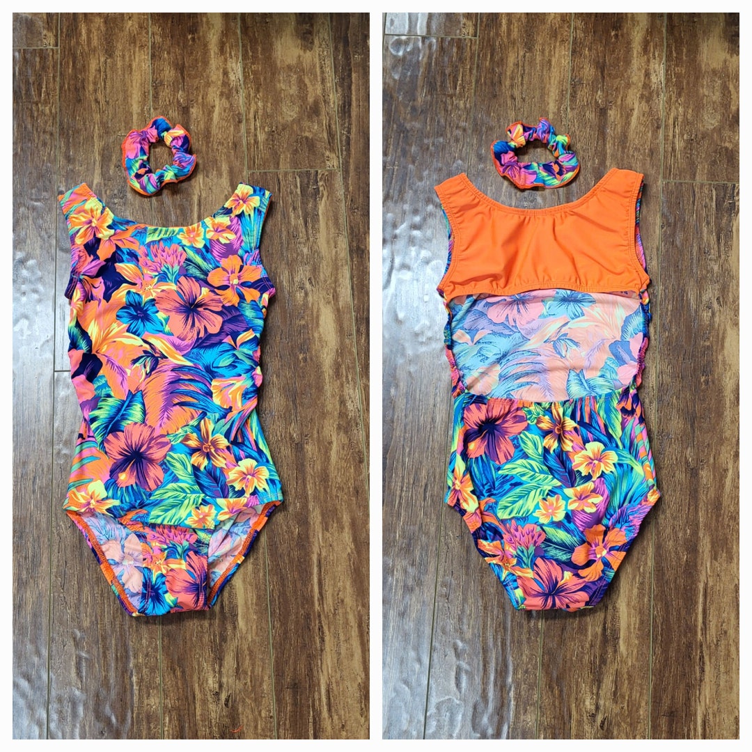 Gymnastics Leotard, Tropical, Flowers, Orange, Gymnastic Leotards ...