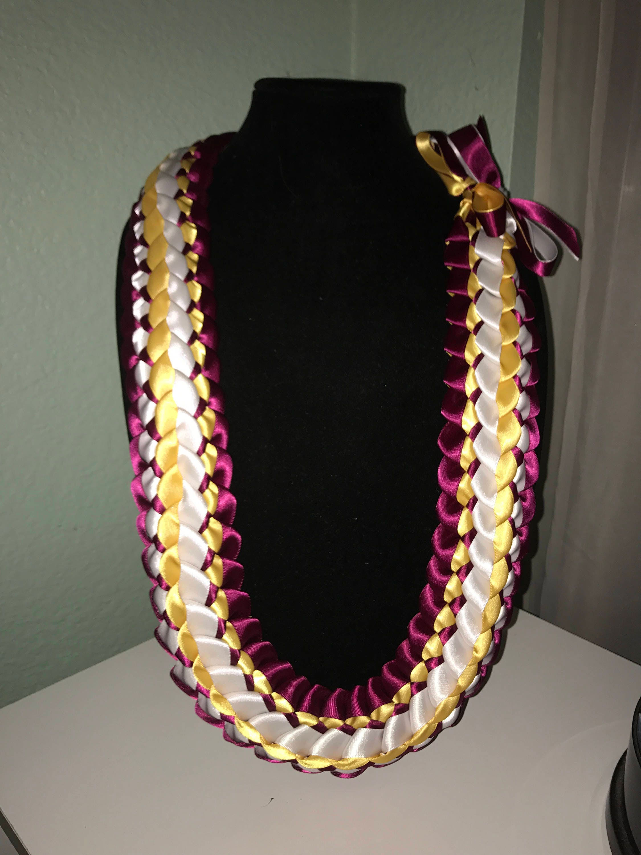 Deluxe Double Braided Ribbon Leis Three color with third color | Etsy