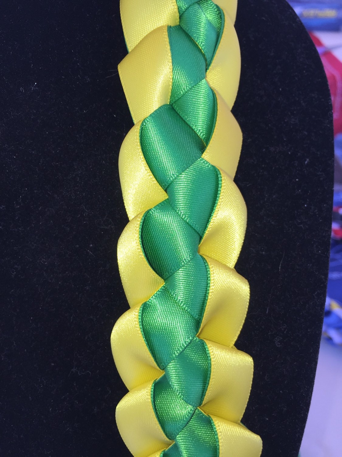 44” Two Color Braided Ribbon Lei - You Choose Colors (graduation ...