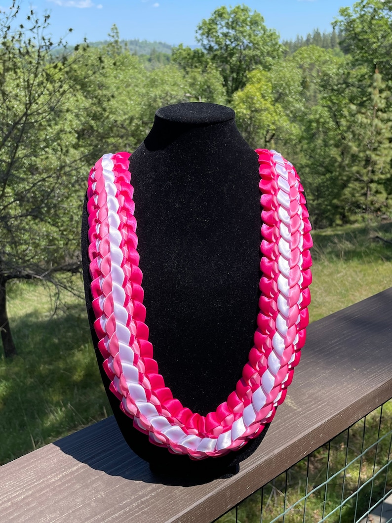 50 Deluxe Double Braided Ribbon Leis Three Color With Third - Etsy