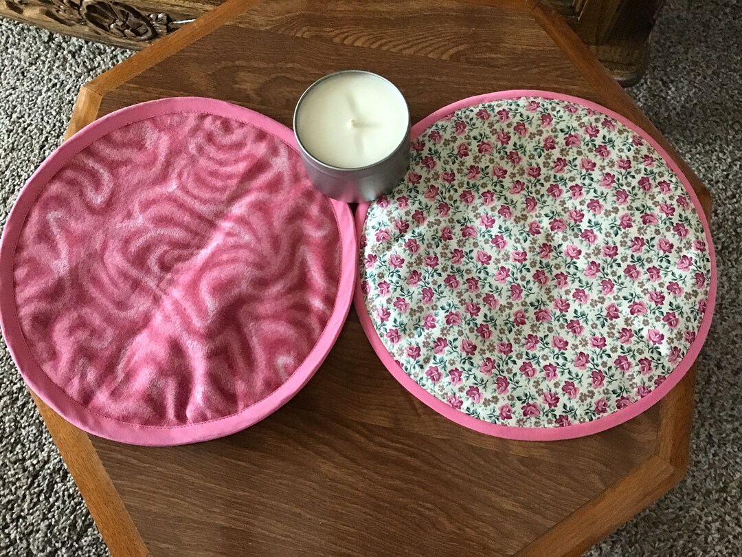 Pink Flowers/swirls Candle Mat, Hot Pad or Trivet - Etsy