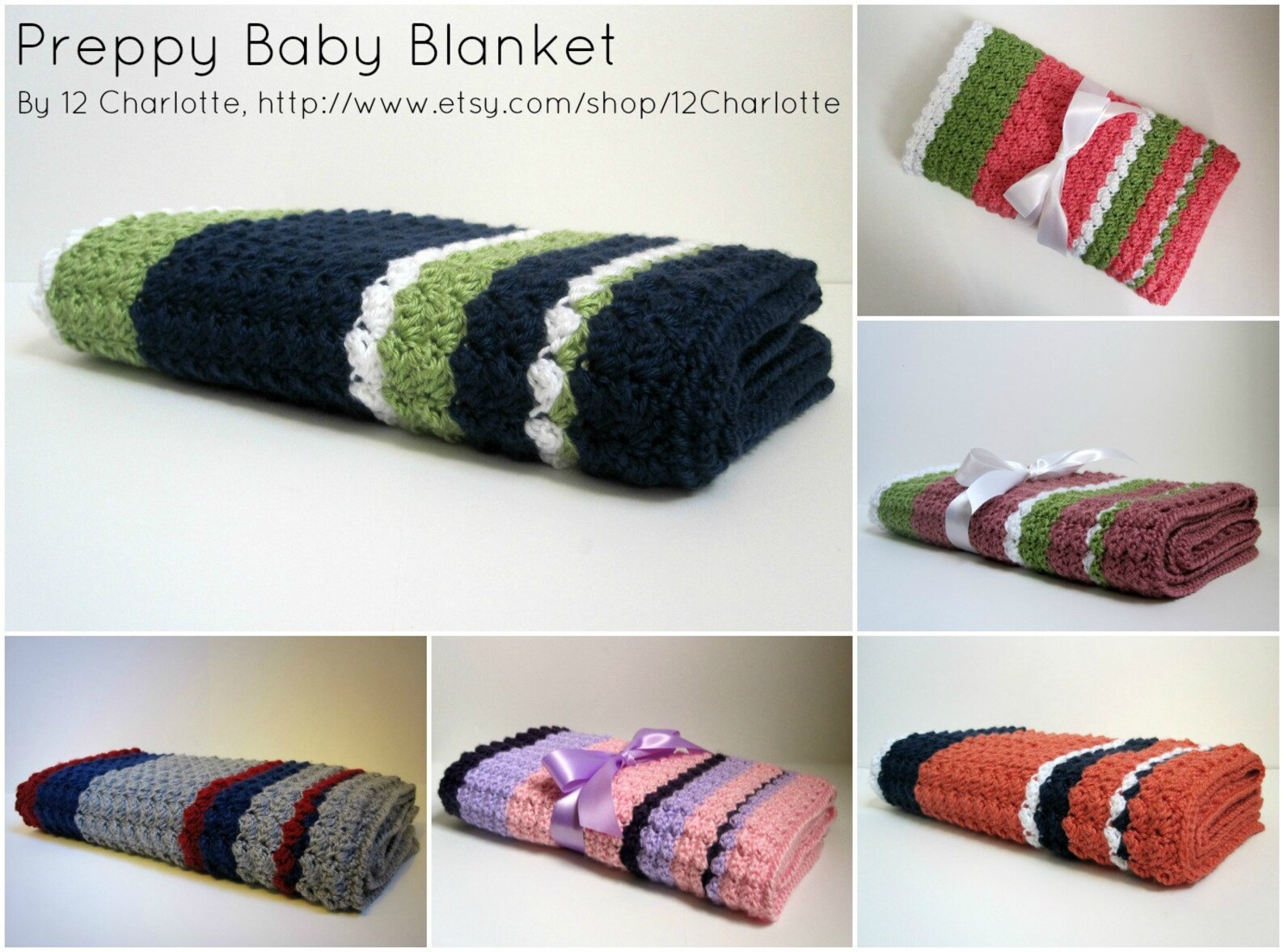 Preppy Baby Reversible Crochet Blanket Pattern - Etsy