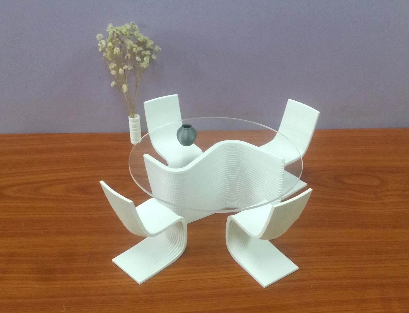 Parametric 4 SEATERS Round Table DINING SET 1/12 - Etsy