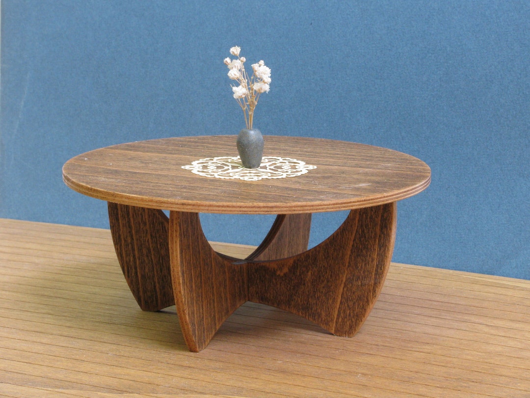 WOODEN COFFEE TABLE 1:6 Scale Model, Collectible Miniature Furniture ...