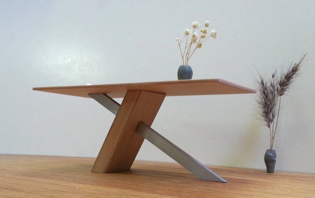 Miniature DINING TABLE, 1/12 Scale, Contemporary Design,handmade, Metal ...