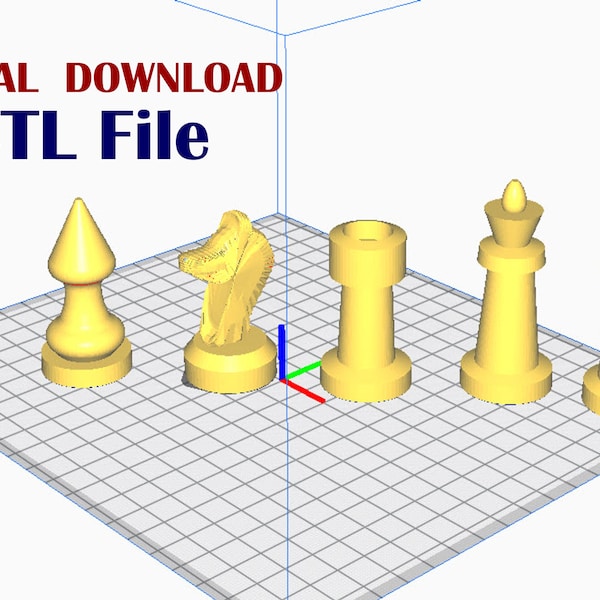 Chess Set Stl File - Etsy