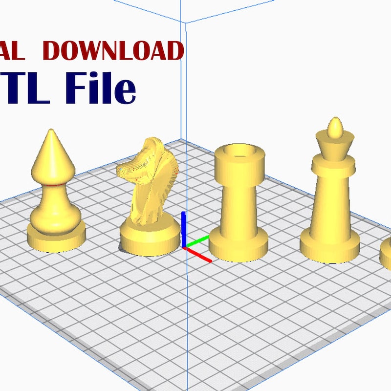 Chess Set Stl - Etsy