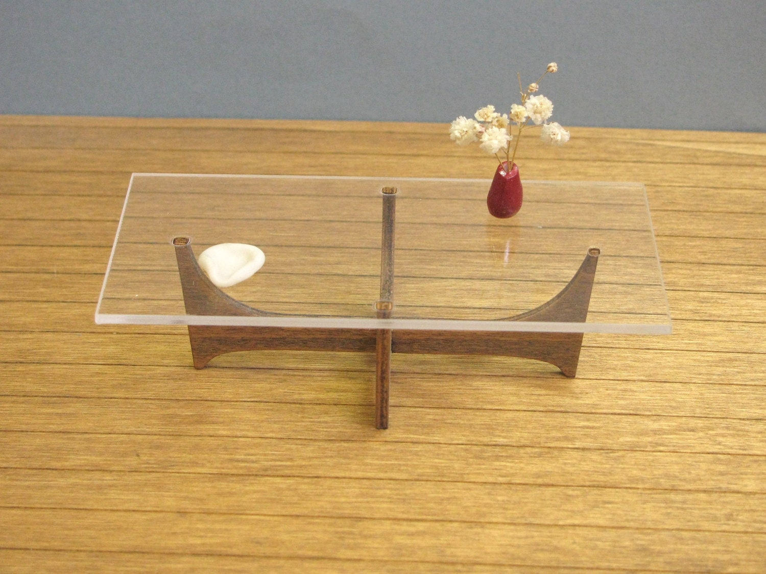 Glass & Wood Rectangle COFFEE TABLE 1:12collectible Miniature - Etsy