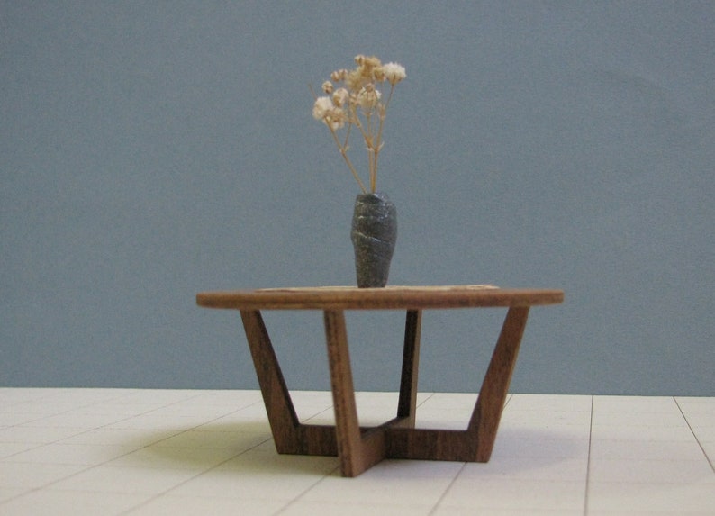 WOODEN COFFEE TABLE 1:12 Scale Model Collectible Miniature - Etsy