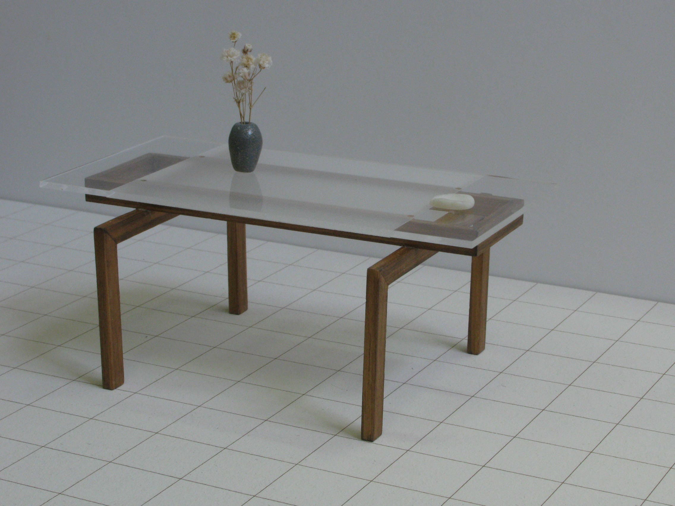 Wood and Clear/translucence Glass Contemporary Design DINING | Etsy